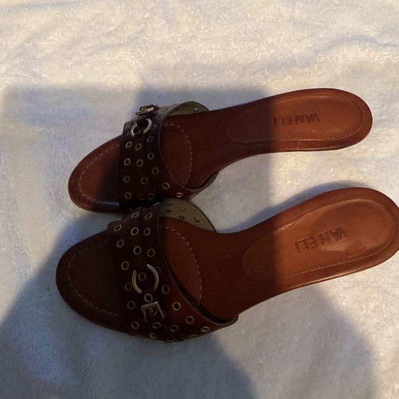 Vaneli | Shoes | Vaneli Kittenheel Slide With Goldcolored Grommets ...